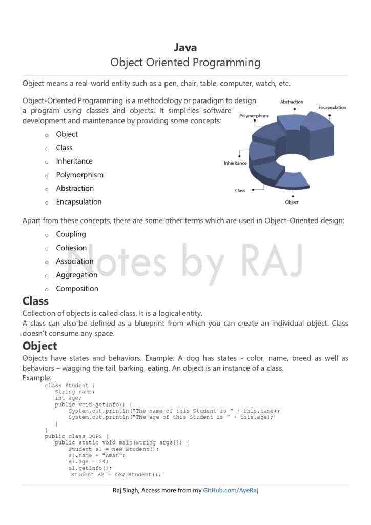 OOP in Java Full Notes PDF – Connect 4 Programming