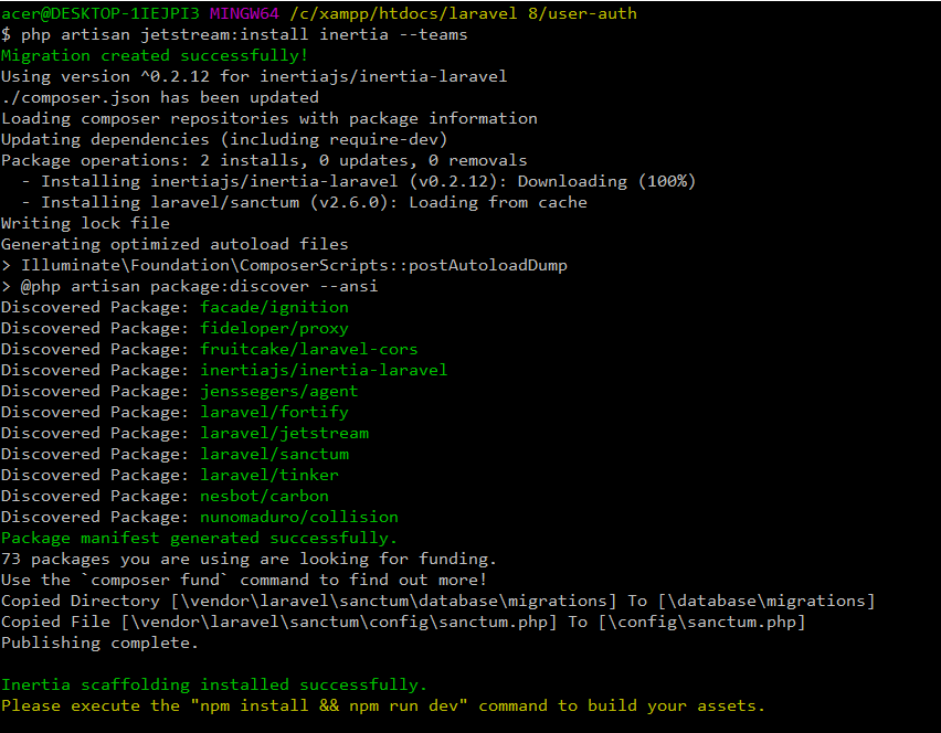 How to Create Auth Using Jetstream and Intertia js in Laravel 8