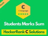 Hackerrank Students Marks Sum Solution In C