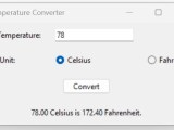 Tkinter Program For Temperature Convertor