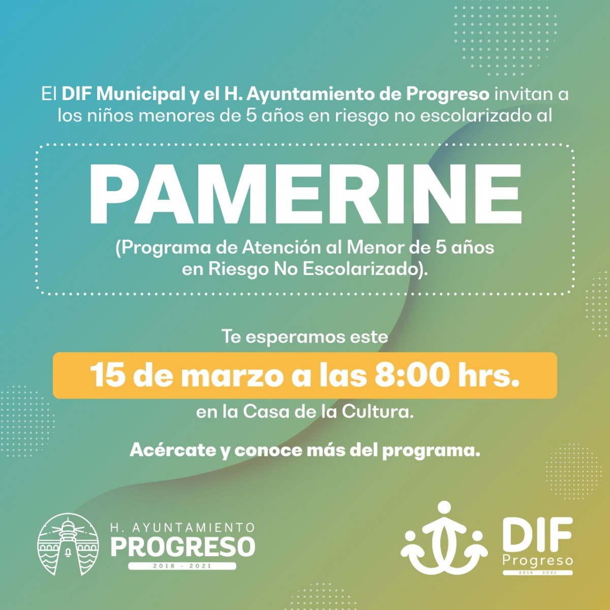 Invitan a inscribirse al programa Pamerine - ProgresoHoy