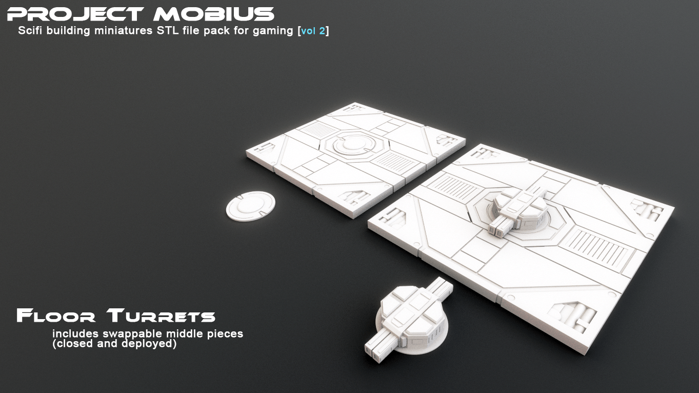 Floor Turrets – Project Mobius 3D Printable Miniatures