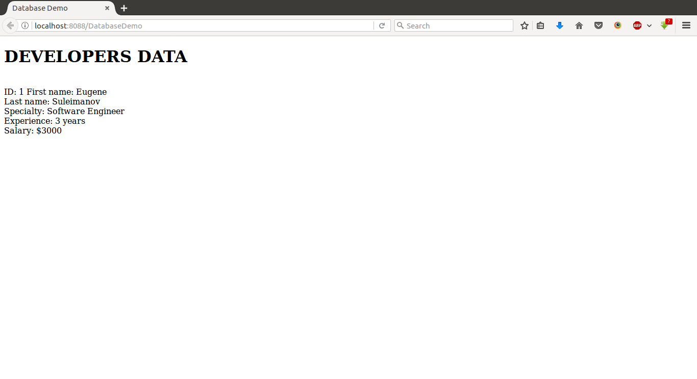 Руководство по Servlets. Работа с базой данных. – PROSELYTE