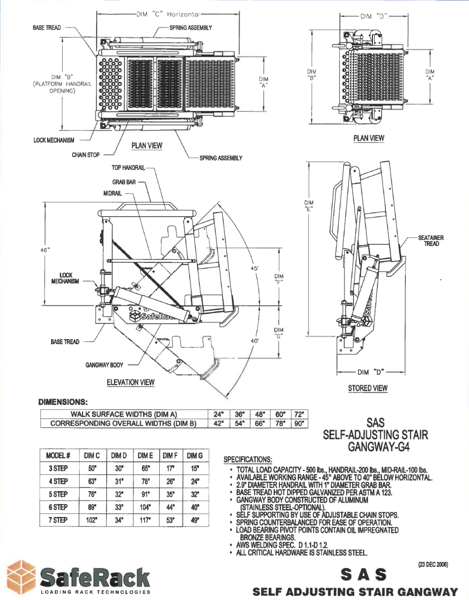Saferack - Self Adjusting Stair Gangway