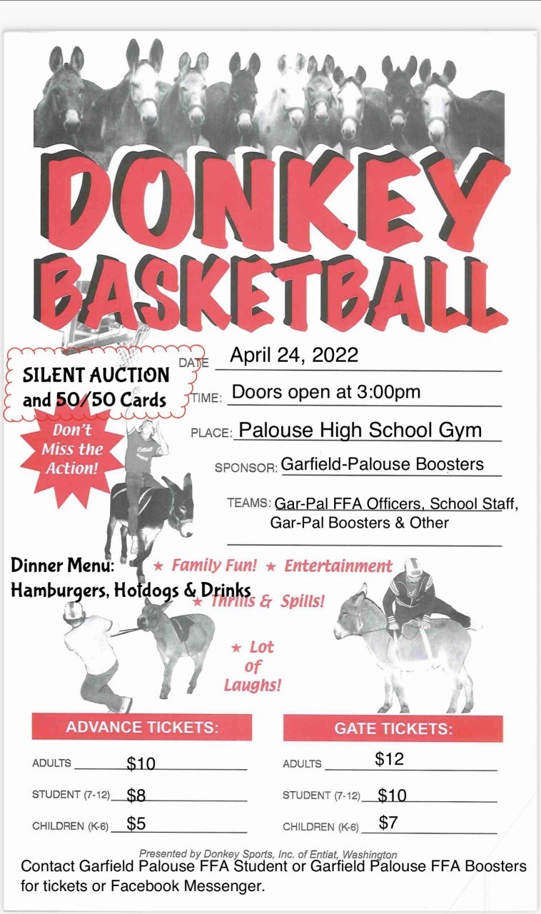 Donkey Basketball Fundraiser In Palouse Sunday – Pullman Radio