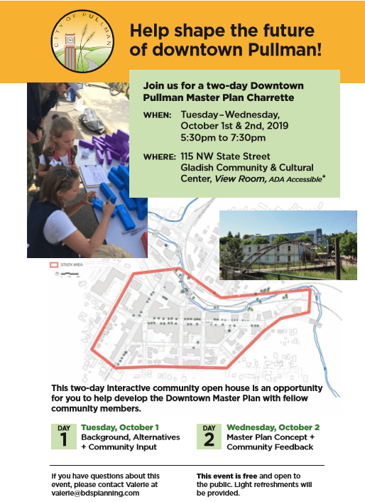 City of Pullman hosting open house sessions regarding Downtown Master ...