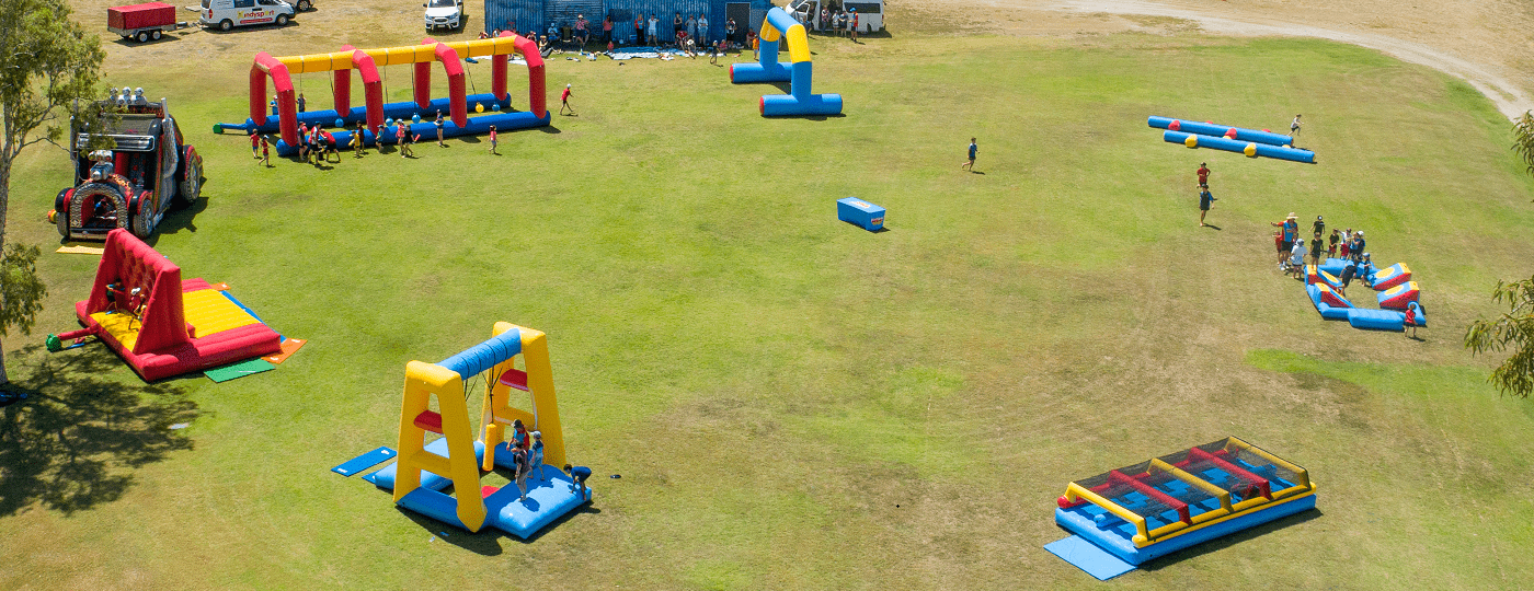 Ninja Dash - an inflatable obstacle course for children.