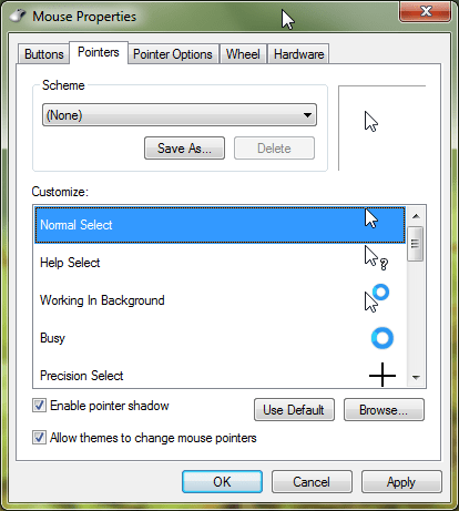 How to get Windows 8 mouse cursor scheme in Windows 7 • Pureinfotech
