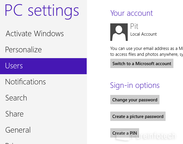 How to create a PIN password in Windows 8 (Step-by-Step) - Pureinfotech