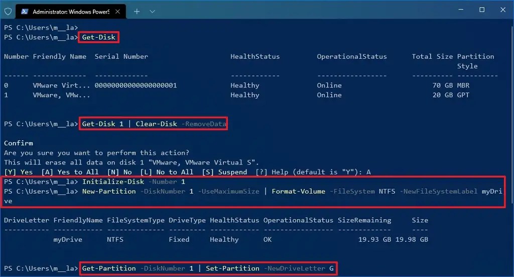 How to format drive using PowerShell on Windows 10 - Pureinfotech