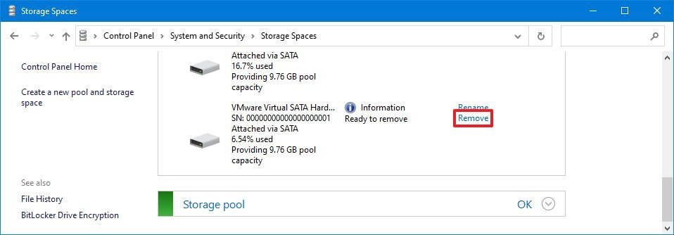 How to remove drive from pool in Storage Spaces on Windows 10 ...