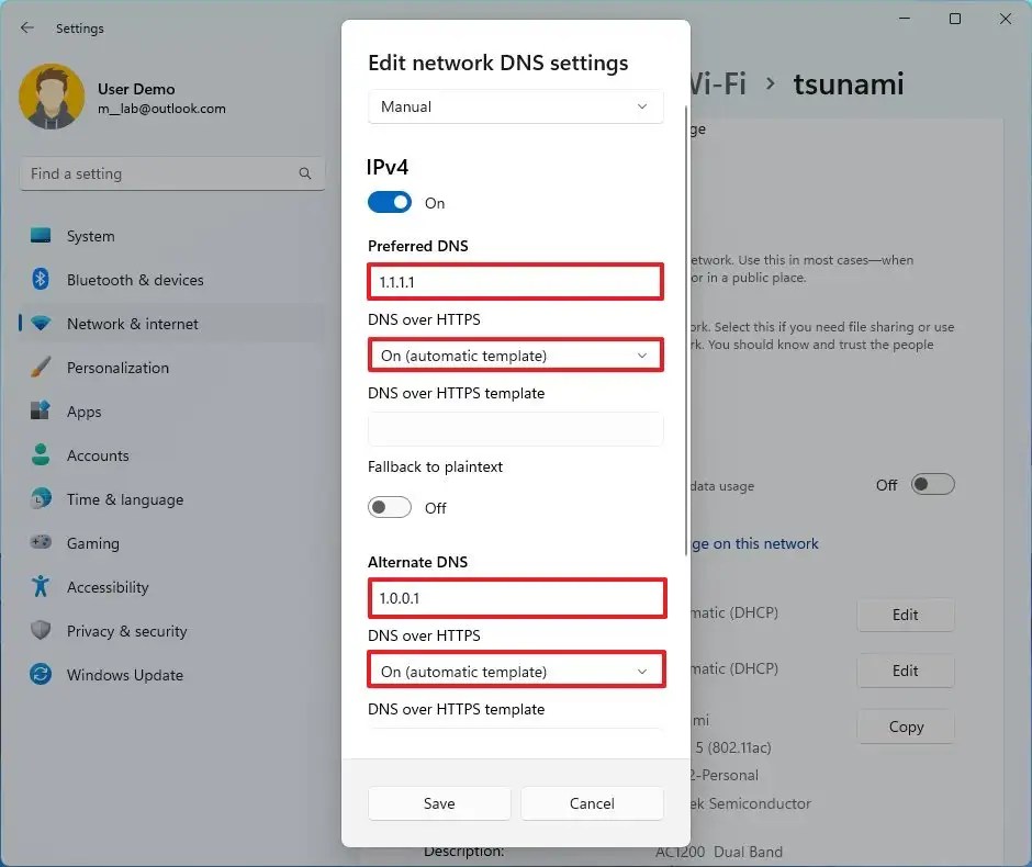 How to enable DNS over HTTPS (DoH) on Windows 11 - Pureinfotech