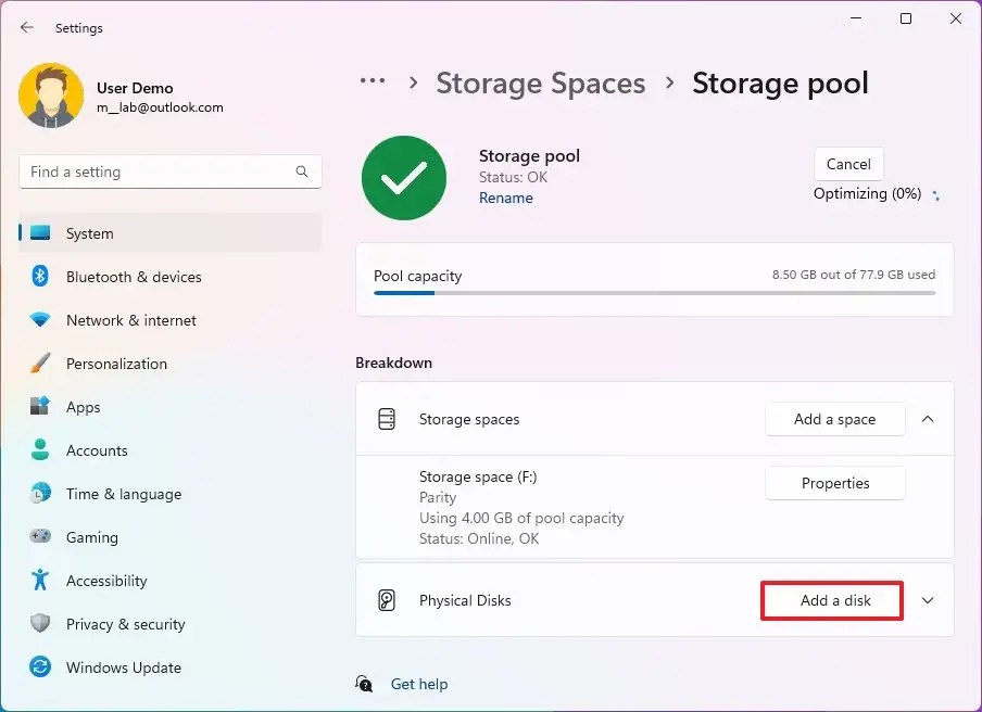 How to create parity volume with Storage Spaces on Windows 11 - Pureinfotech