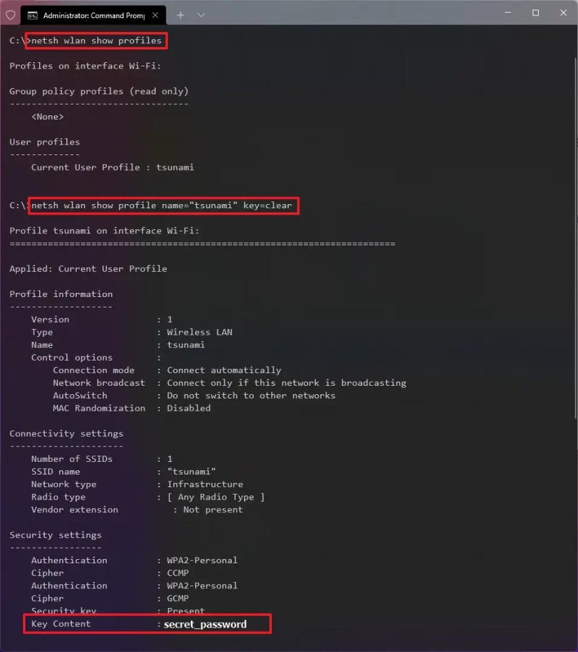 Show wifi password with cmd » Posetke