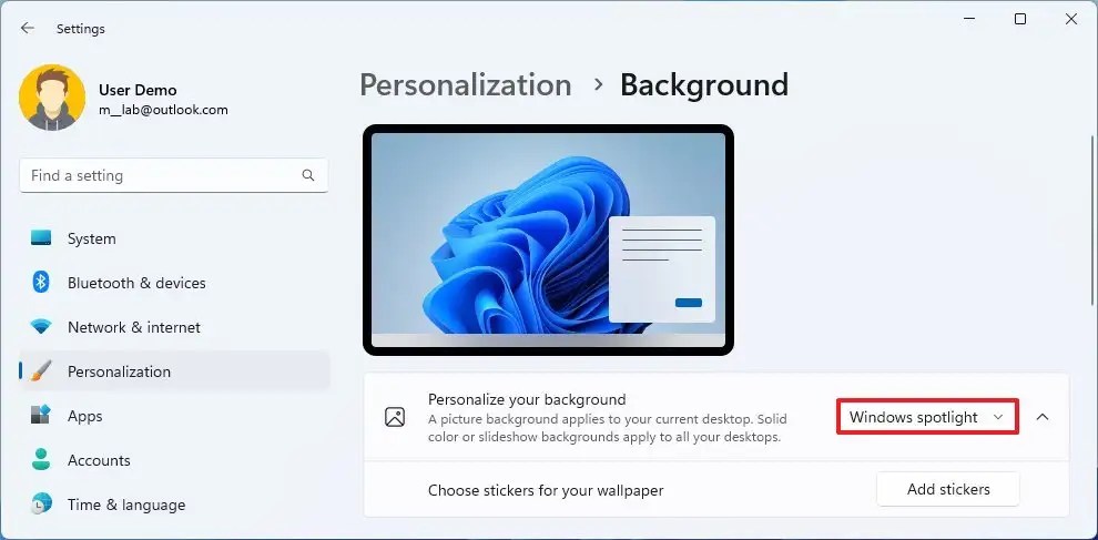 How to enable Spotlight desktop wallpapers on Windows 11 - Pureinfotech