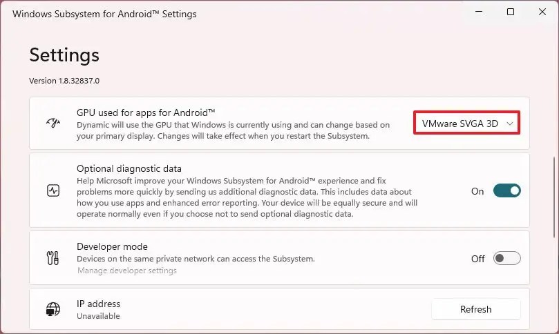 How to assign default GPU for Android apps in WSA on Windows 11 - Pureinfotech