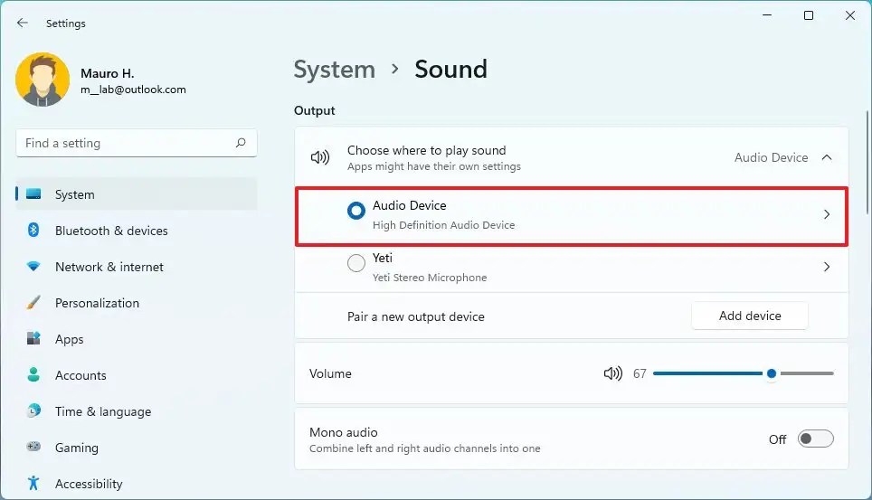 How to change speakers to output sound on Windows 11 - Pureinfotech