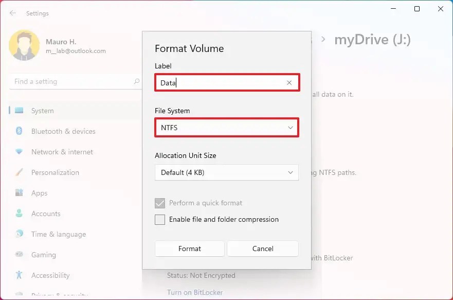 How to format hard drive on Windows 11 - Pureinfotech