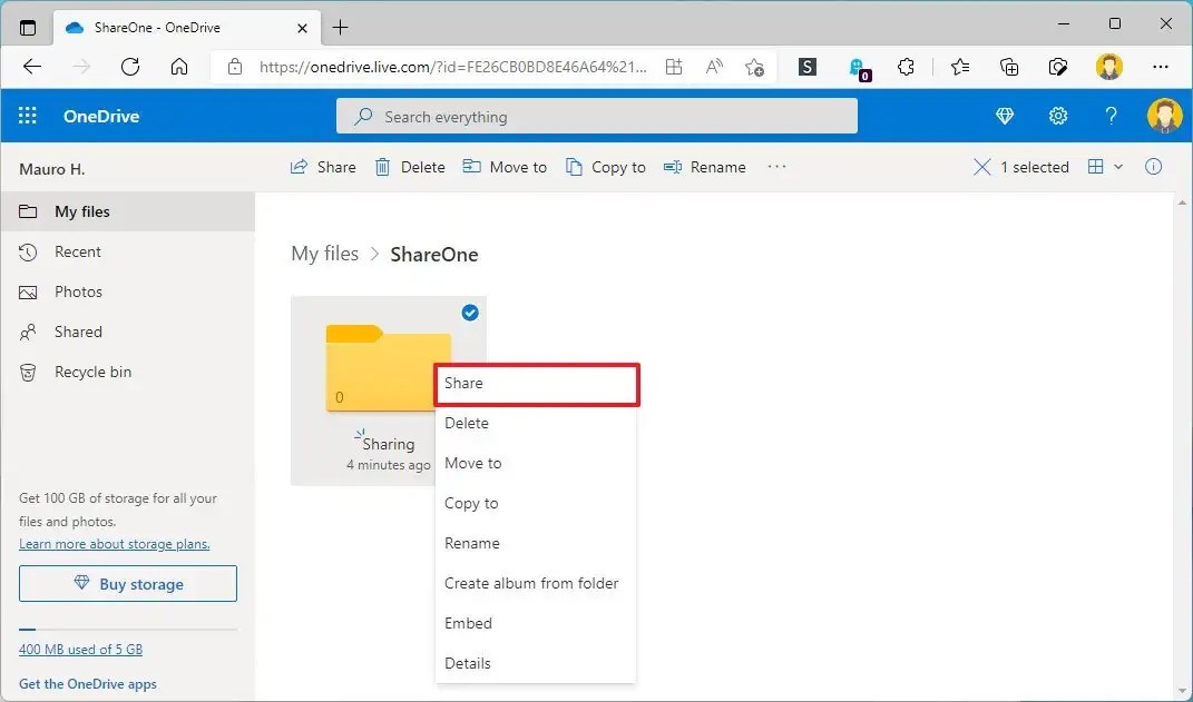 How to share files in OneDrive - Pureinfotech