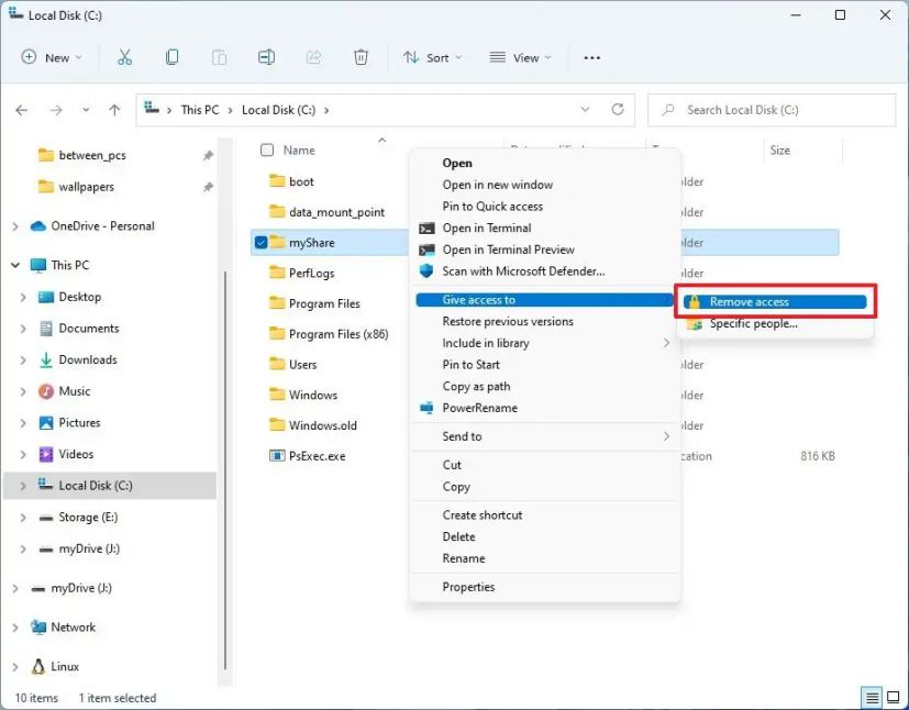 How To Stop Sharing Folder On Windows 11 Pureinfotech How To Stop Sharing Folder On Windows 11 Pureinfotech