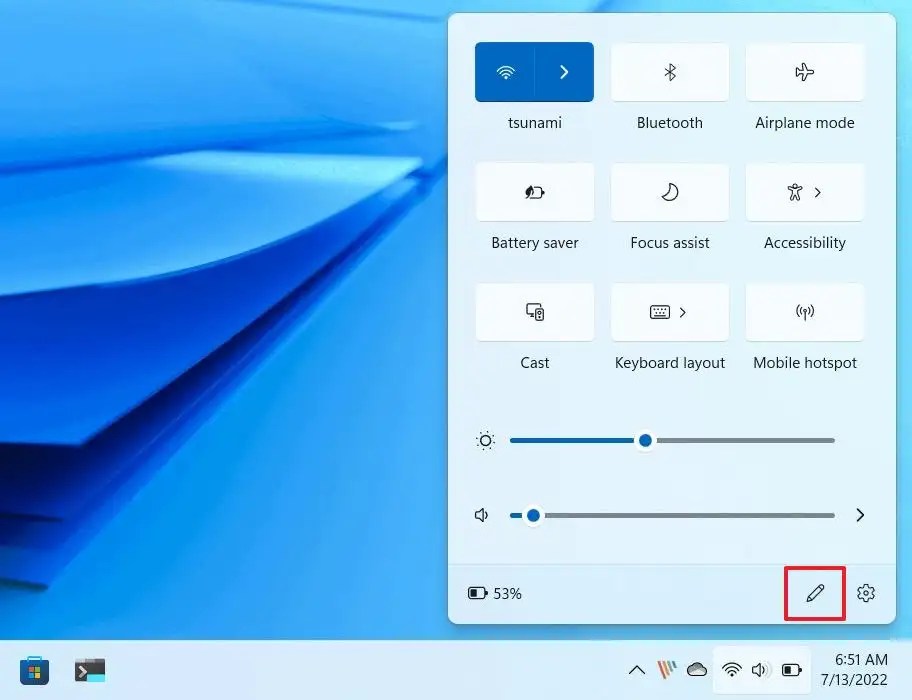 How to change Taskbar's System Tray Quick Settings buttons on Windows ...