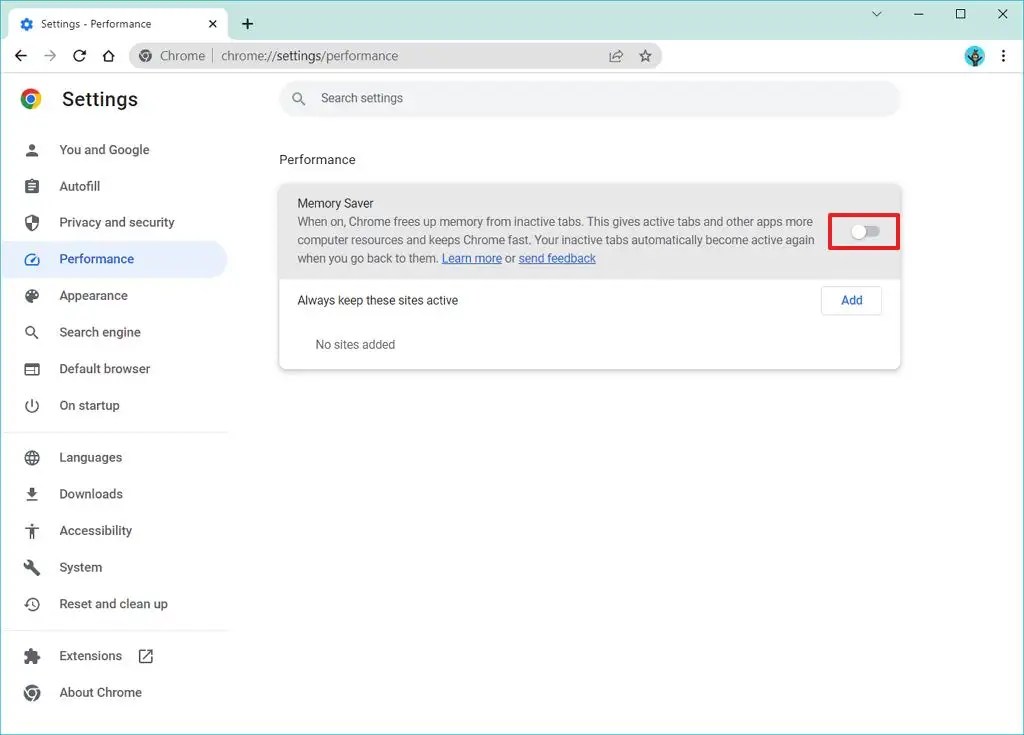 How to enable memory saver tabs on Google Chrome - Pureinfotech