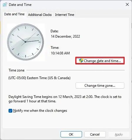 How to change time and date on Windows 11 - Pureinfotech