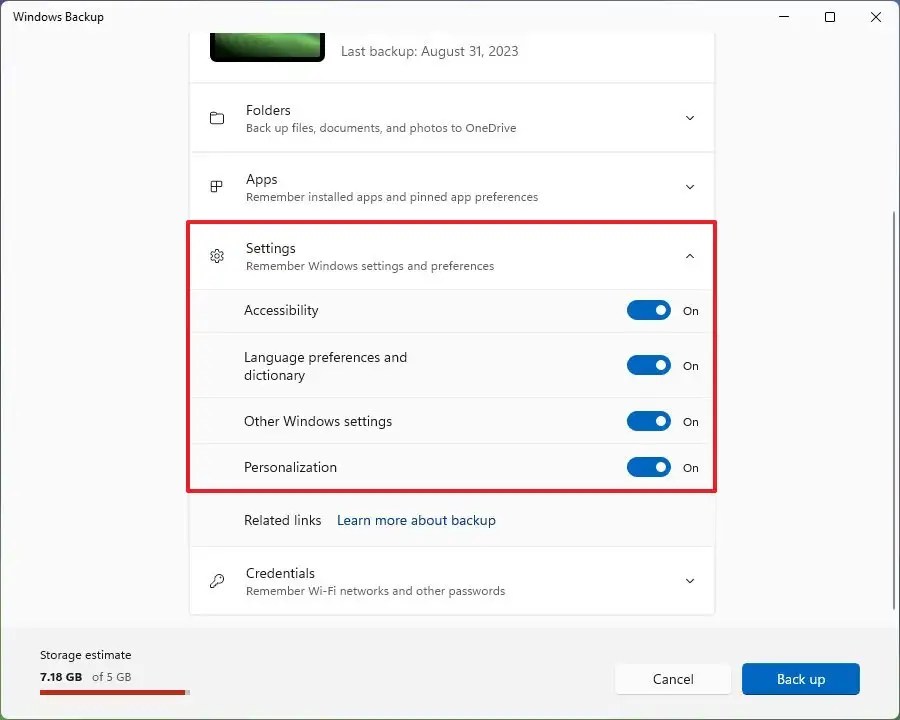 How to create cloud backup on Windows 11 - Pureinfotech