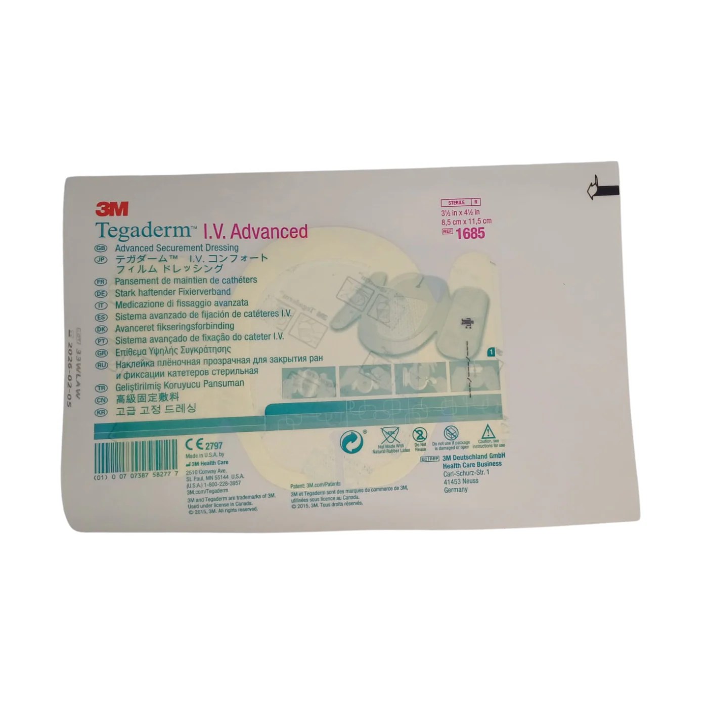 Tegaderm Iv Advanced Ref 1685 8 5 X 11 5cm Aposito Esteril Transparent