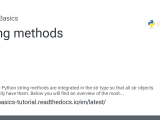 String Methods Python Basics