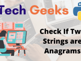 Python Program To Check If Two Strings Are Anagram Python Programs