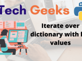 Python Iterate Over Dictionary With List Values Python Programs
