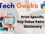 Python Print Specific Key Value Pairs Of Dictionary Python Programs