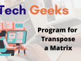 Program For Transpose A Matrix In Python C Programming Python
