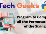 Python Program To Compute All The Permutations Of The String Python
