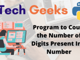 Python Program To Count The Number Of Digits Present In A Number