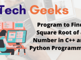 Python Program To Find The Square Root Square Root In C Python