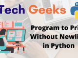 Python Program To Print Without Newline Python Programs