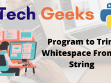 Python Program To Trim Whitespace From A String Python Programs