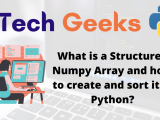 What Is A Structured Numpy Array And How To Create And Sort It In