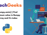 Numpy Amin Find Minimum Value In Numpy Array And It S Index