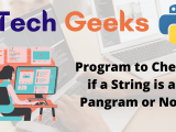 Python Program To Check If A String Is A Pangram Or Not Python Programs