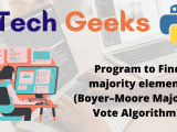 Python Program To Find Majority Element Boyer Moore Majority Vote