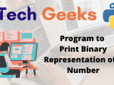 Python Program To Print Binary Representation Of A Number Python Programs
