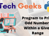 Python Program To Print Odd Numbers Within A Given Range Python Programs