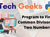 Python Program To Find Common Divisors Of Two Numbers Python Programs