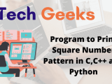 Python Program To Print Square Number Pattern Python Programs