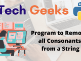 Python Program To Remove All Consonants From A String Python Programs