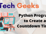 Python Program To Create A Countdown Timer Python Programs