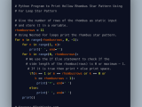 Python Program To Print Hollow Rhombus Star Pattern Python Programs